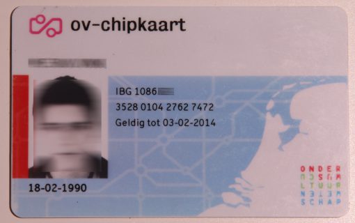 Voorbeeld van een persoonlijke OV-chipkaart - OV-chipkaart kopen